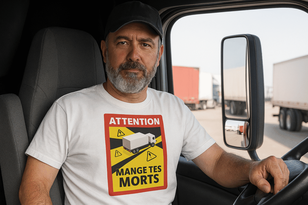 Les T-shirts routier humour : le style et la rigolade des rois de la route